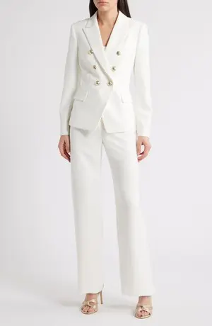 TAHARI ASL Double-breasted Tailored Jacket - Ivory
