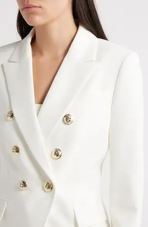 TAHARI ASL Double-breasted Tailored Jacket - Ivory
