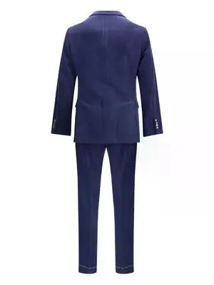 Brunello Cucinelli Double-breasted Corduroy Suit - Blue