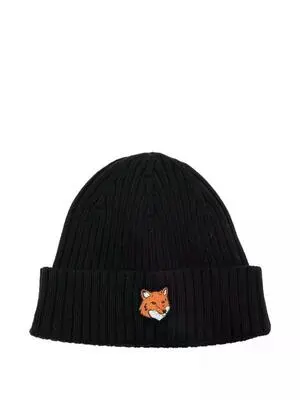 Maison Kitsuné Logo-patch Beanie - Black