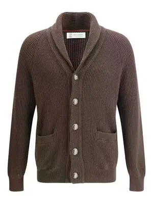 Brunello Cucinelli Shawl-lapel Ribbed Cardigan