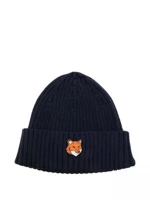 Maison Kitsuné Logo-patch Beanie - Blue