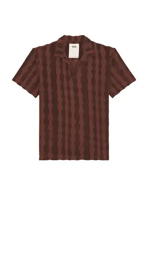 Oas Totem Polo Terry Shirt In Red - Brown