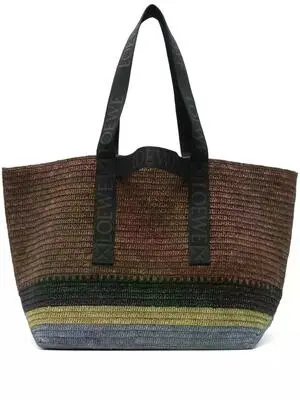Loewe Fold Shopper Raffia-weave Tote Bag - Brown