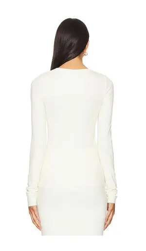 Eterne Long Sleeve Fitted Top - Cream