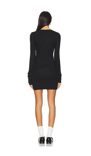 Eterne Long Sleeve Crewneck Mini Dress - Black