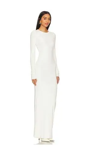 Eterne Long Sleeve Crewneck Maxi Dress - Cream