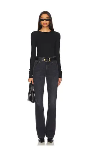 Eterne Long Sleeve Fitted Top - Black