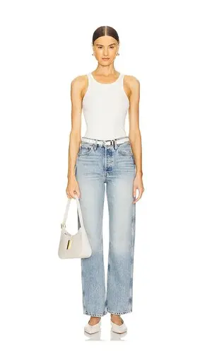 Eterne High Neck Fitted Tank Top - Cream
