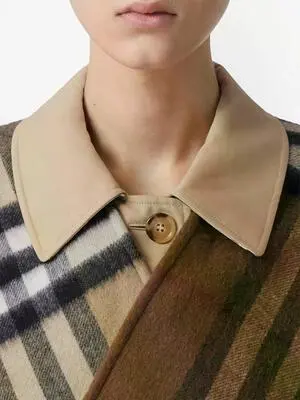 Burberry Contrast Check Fringed Cape