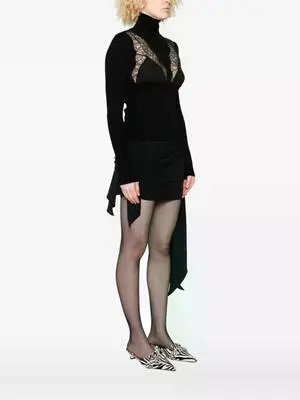 Blumarine Lace-insert Turtleneck Sweater