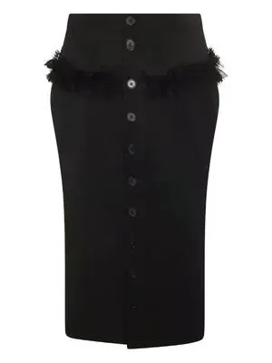 Alexander McQueen Button-front Ruffled Midi Skirt
