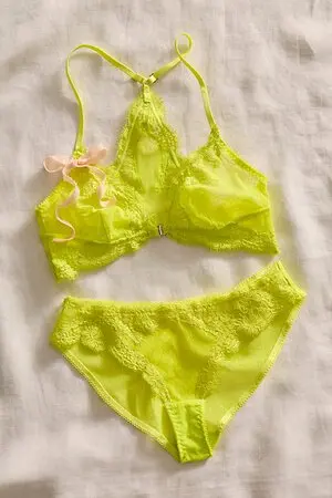 Free People Fiona Front-close Bralette - Electric Lime