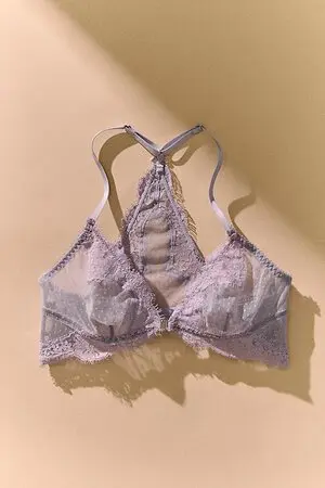 Free People Fiona Mesh Front-close Bralette - Thistle