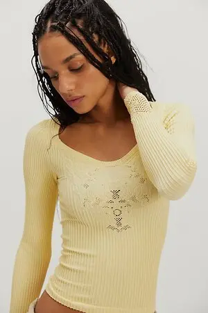 Free People Dynamic Duo Long Sleeve - Double Butter