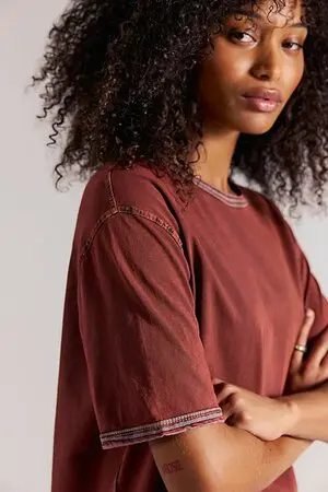 Free People We The Free Bad Habit Tee - Paprika Combo
