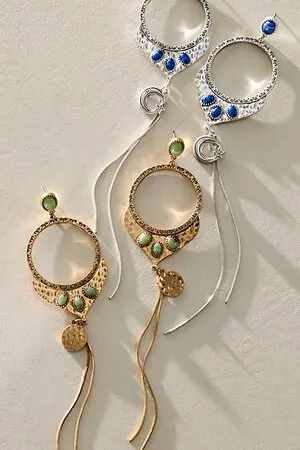 Free People Celestial Motif Dangle Earrings - Silver/blue Celestial