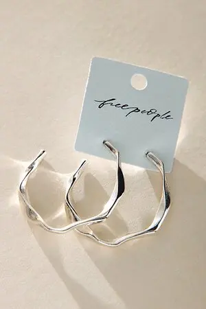 Free People Lodi Hoop Earrings - Silver