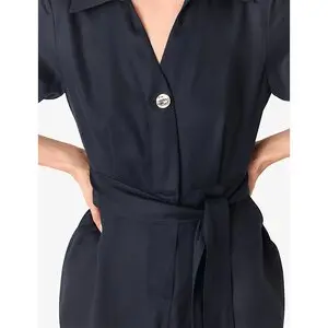 Whistles Button-front Wide-leg Woven Jumpsuit