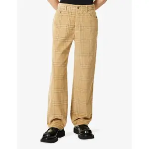 Burberry Checked Corduroy Cotton Trousers