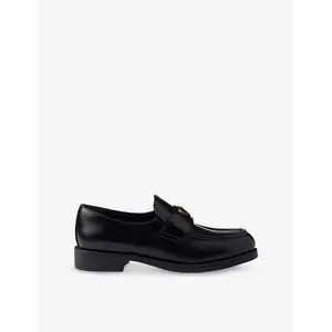 Prada Brushed Leather Loafers - Black