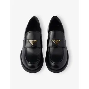 Prada Brushed Leather Loafers - Black