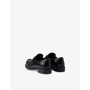 Prada Brushed Leather Loafers - Black