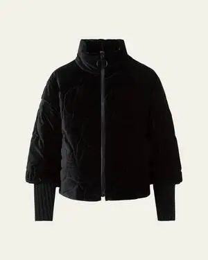 Akris Dot Quilted Velvet Jacket - Black