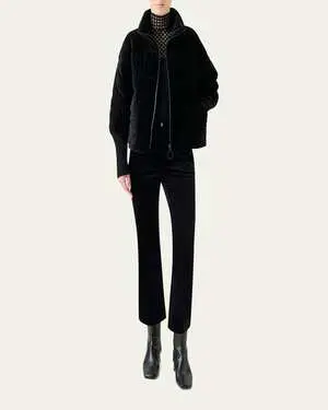 Akris Dot Quilted Velvet Jacket