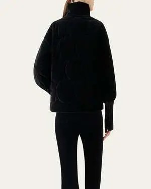 Akris Dot Quilted Velvet Jacket
