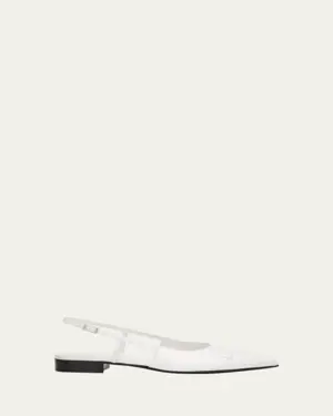 Marni Trunkaroo Leather Slingback Ballerina Flats Rose