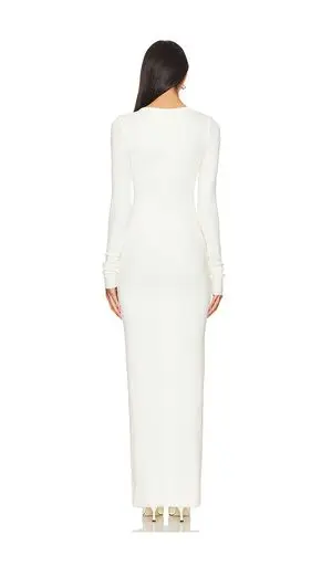 Eterne Long Sleeve Crewneck Maxi Dress - Cream