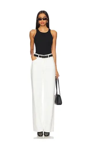 Eterne High Neck Fitted Tank Top - Black