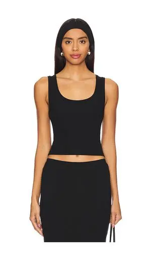 Eterne Square Neck Ribbed Knit Tank Top