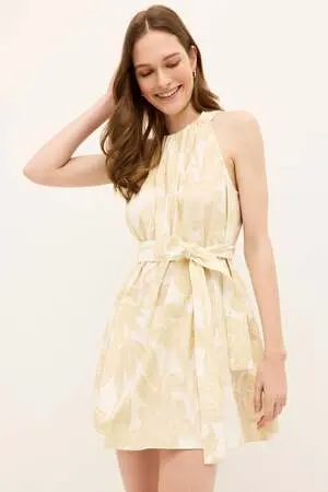 MARIE OLIVER Faber Halter Mini Dress