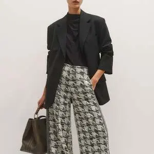ME+EM Travel Tweed Wide-leg Trousers