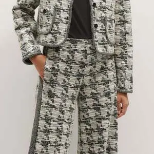 ME+EM Travel Tweed Wide-leg Trousers