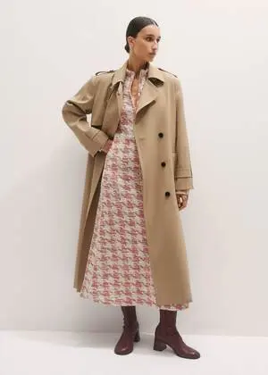 ME+EM Travel Tweed Midi Dress - Red/ivory