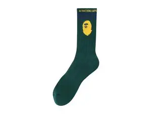 A BATHING APE Ape Head Line Socks - Green