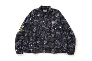 A BATHING APE Relaxed Space Camo Coach Jacket - Black