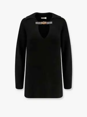 Elisabetta Franchi Ribbed Wool Blend Sweater