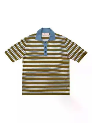 Marni Striped Polo Shirt - Green