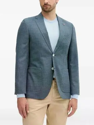 BOSS Janson Checked Single-breasted Blazer - Blue