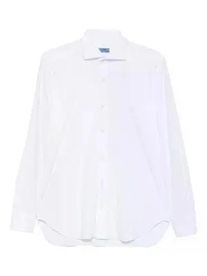 BARBA NAPOLI Long-sleeve Cotton Shirt - White