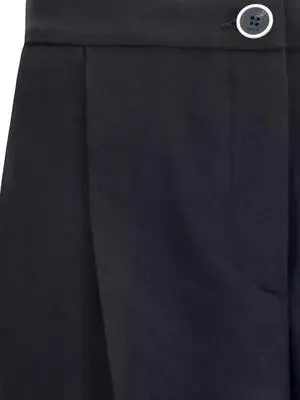 CRUNA Pleated Wide-leg Trousers - Black