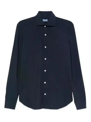 BARBA NAPOLI Long-sleeve Button-up Shirt - Blue