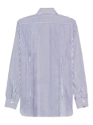 BARBA NAPOLI Striped Cotton Shirt - Blue