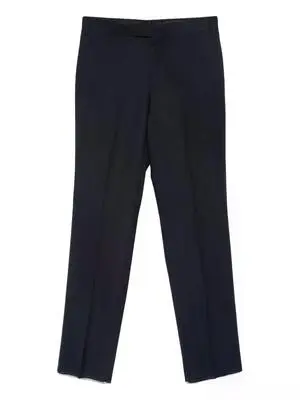 LARDINI Wool Straight-leg Trousers - Blue