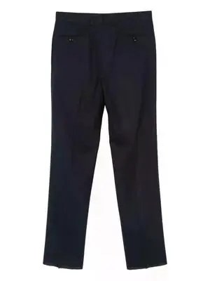 LARDINI Wool Straight-leg Trousers - Blue