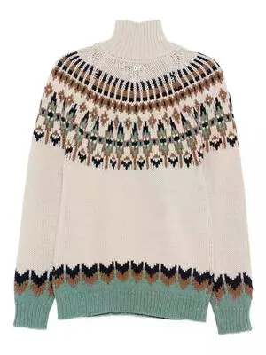 DONDUP Fair-isle Turtleneck Sweater - Neutrals